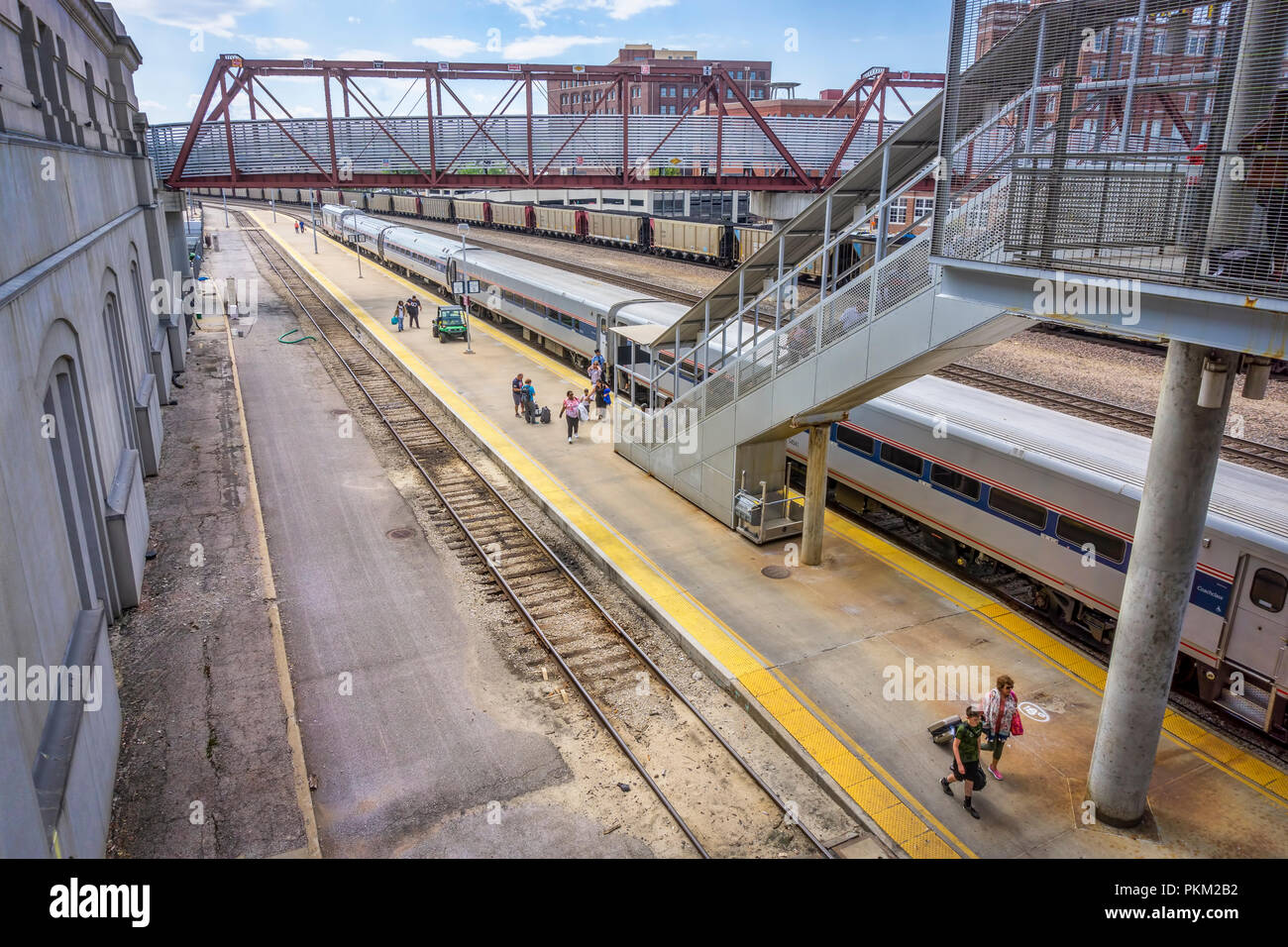 Kansas City, MO, USA - July 27, 2018: Amtrak Train, Missouri River ...