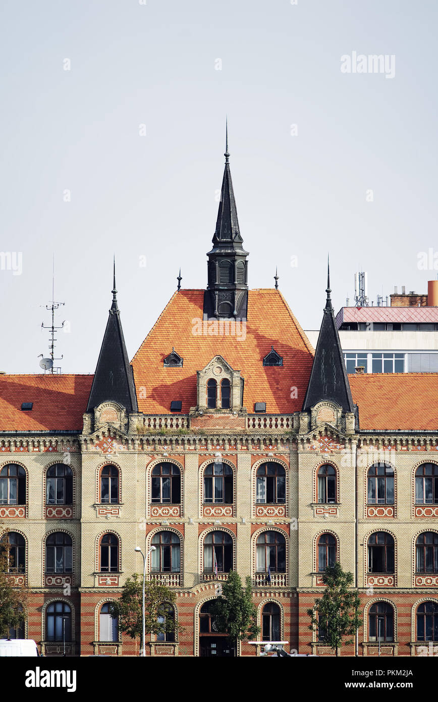 House with three black towers Stock Photo - Alamy