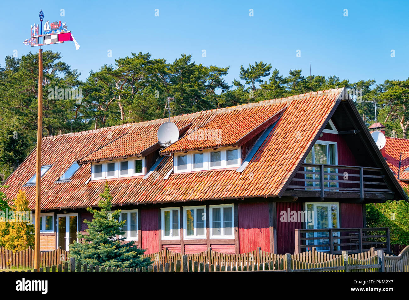 Building architecture in Nida resort town near Klaipeda in Neringa in ...