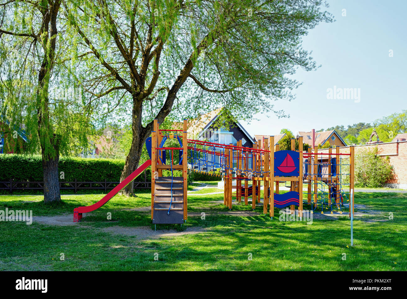 Children playground in Nida resort town near Klaipeda in Neringa on the ...