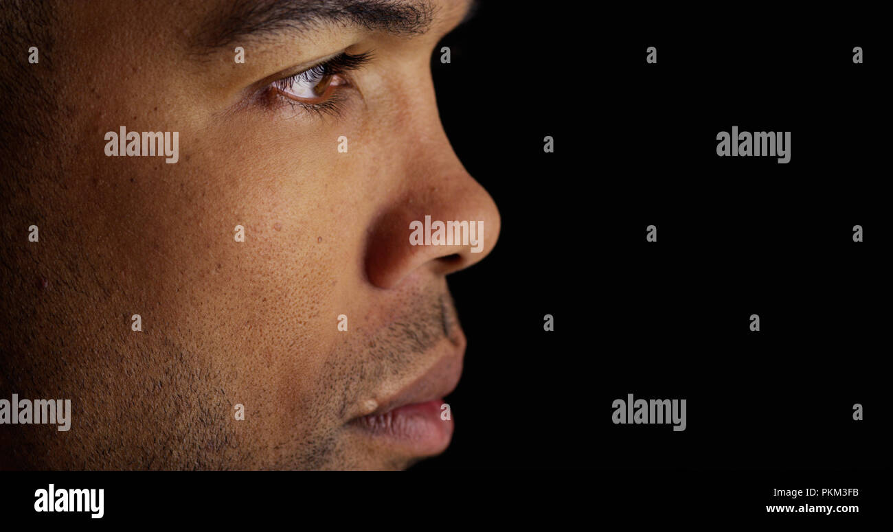 Side view of African man's face Stock Photo - Alamy