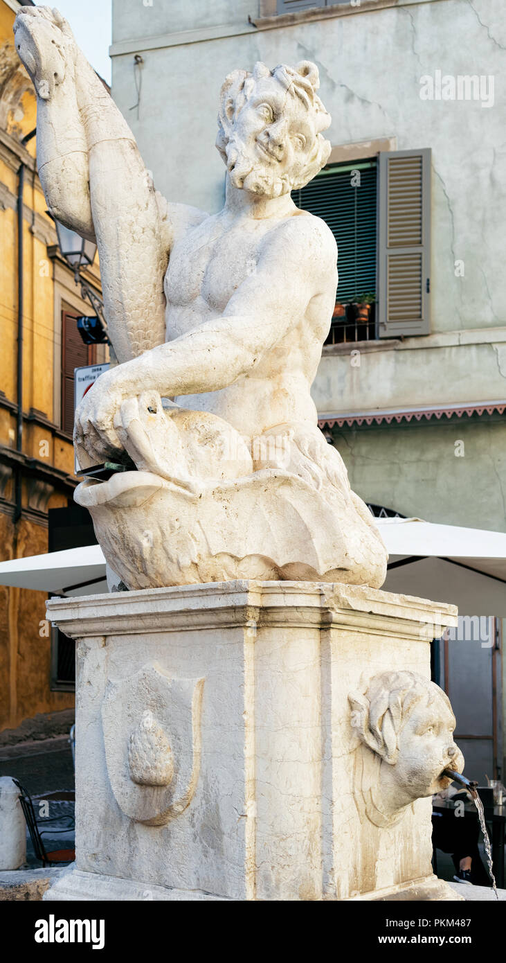 Statue of Fountain of Dolphin in Pignolo street in Lower City of ...