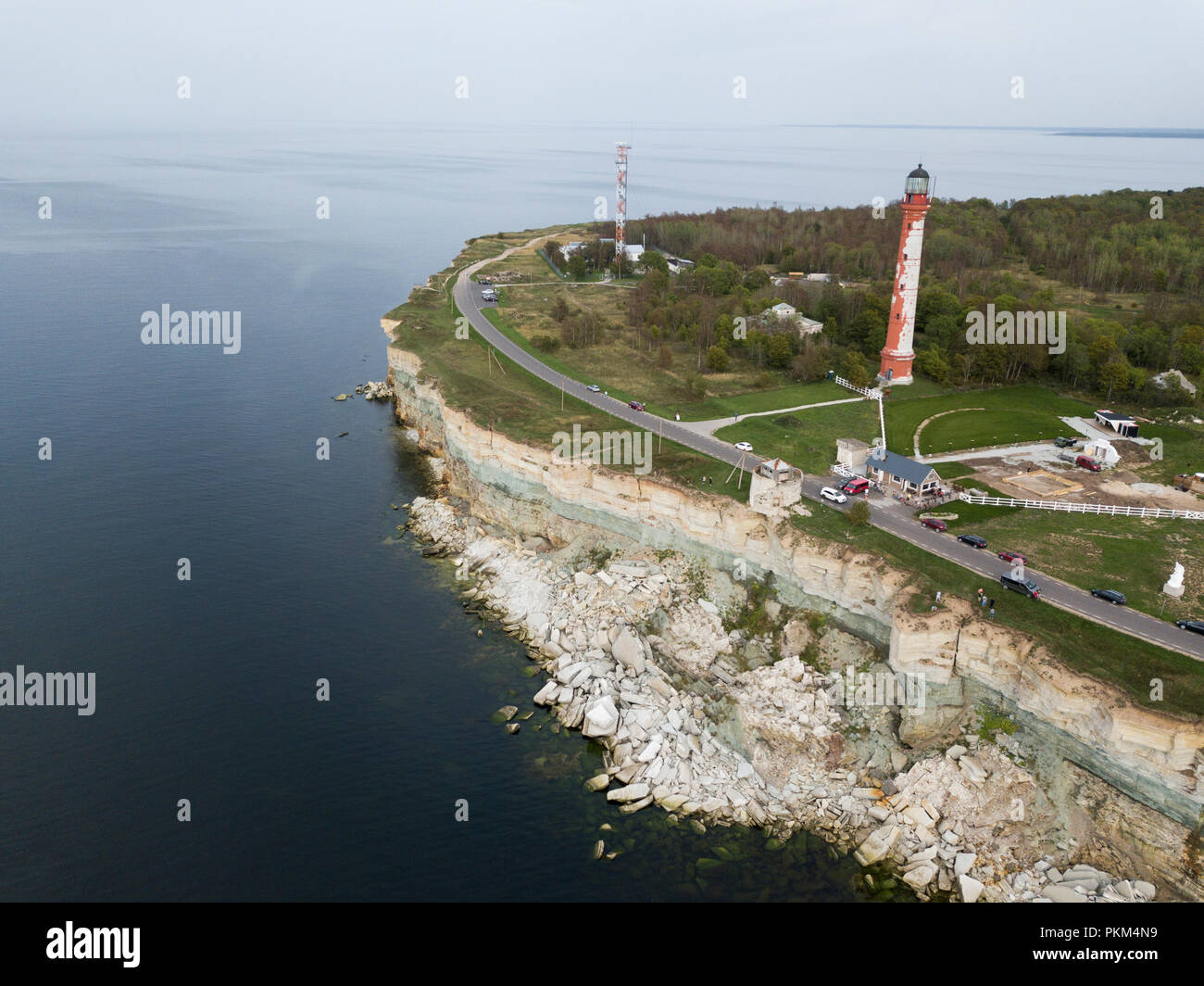 Pakri cliffs and the leaning lighthouse in Estonia Stock Photo - Alamy