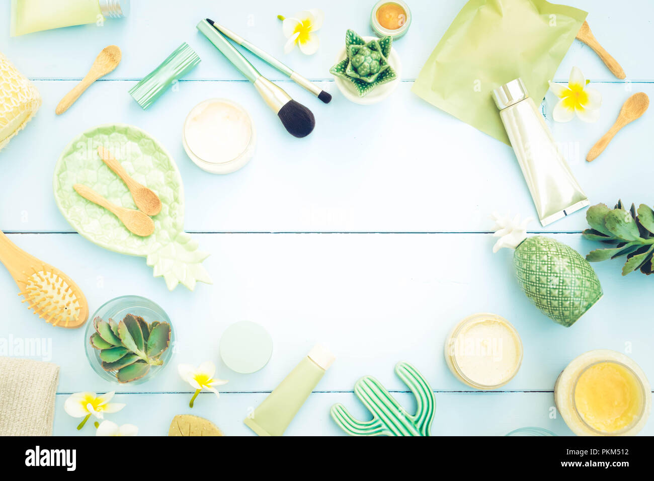 Beauty background with facial cosmetic products Stock Photo - Alamy