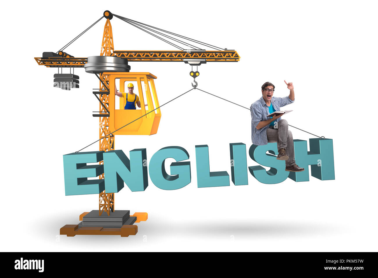 Young man in english language training Stock Photo - Alamy