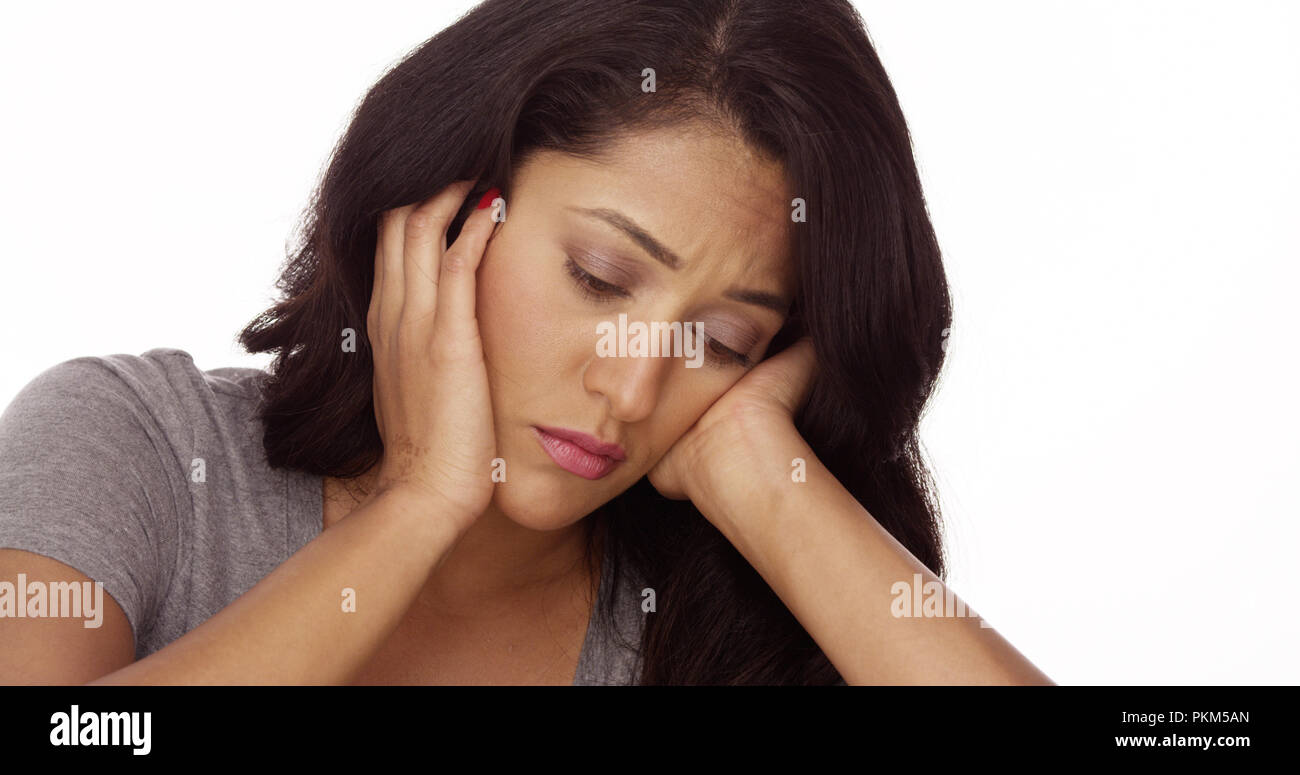 Sad Mexican woman Stock Photo - Alamy