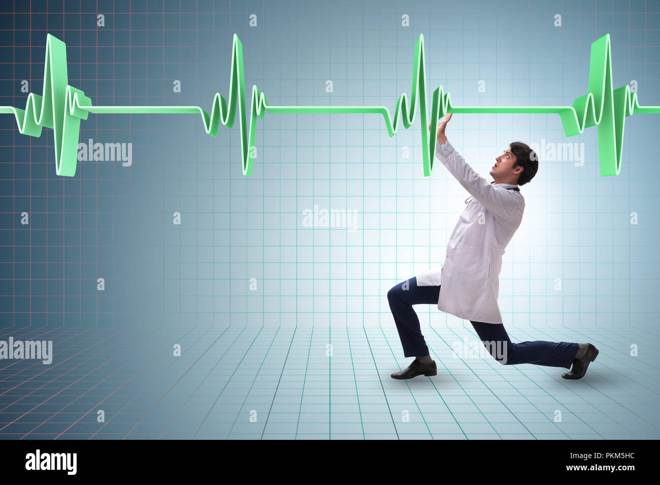 Doctor cardiologist supporting cardiogram heart line Stock Photo - Alamy