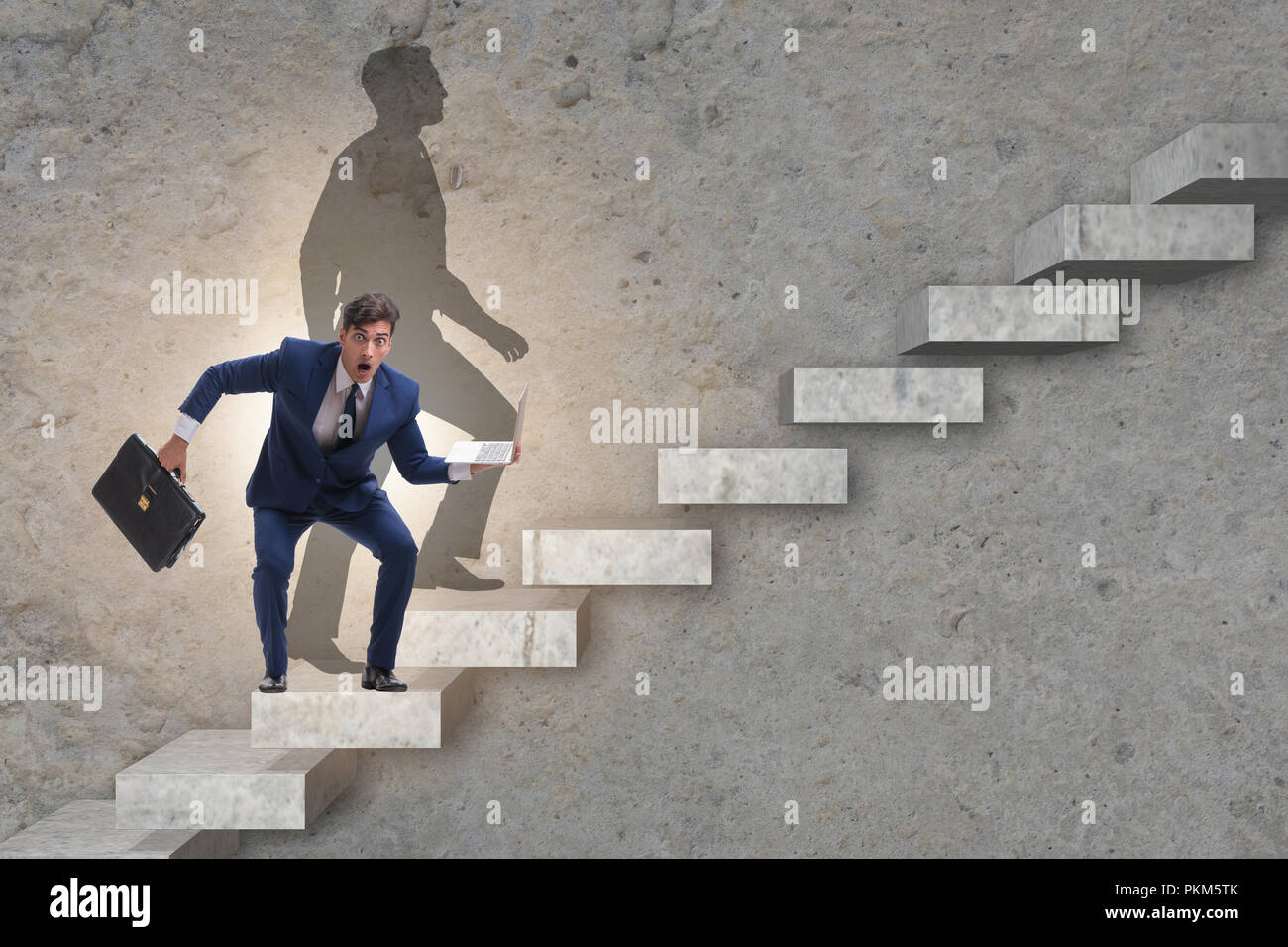 Businessman and his shadow in business concept Stock Photo - Alamy