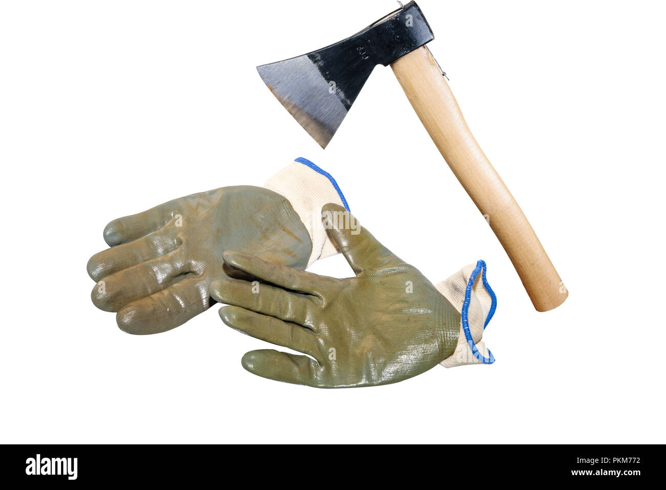 ax and chainsaw, tools for cutting wood, isolated on white background ...