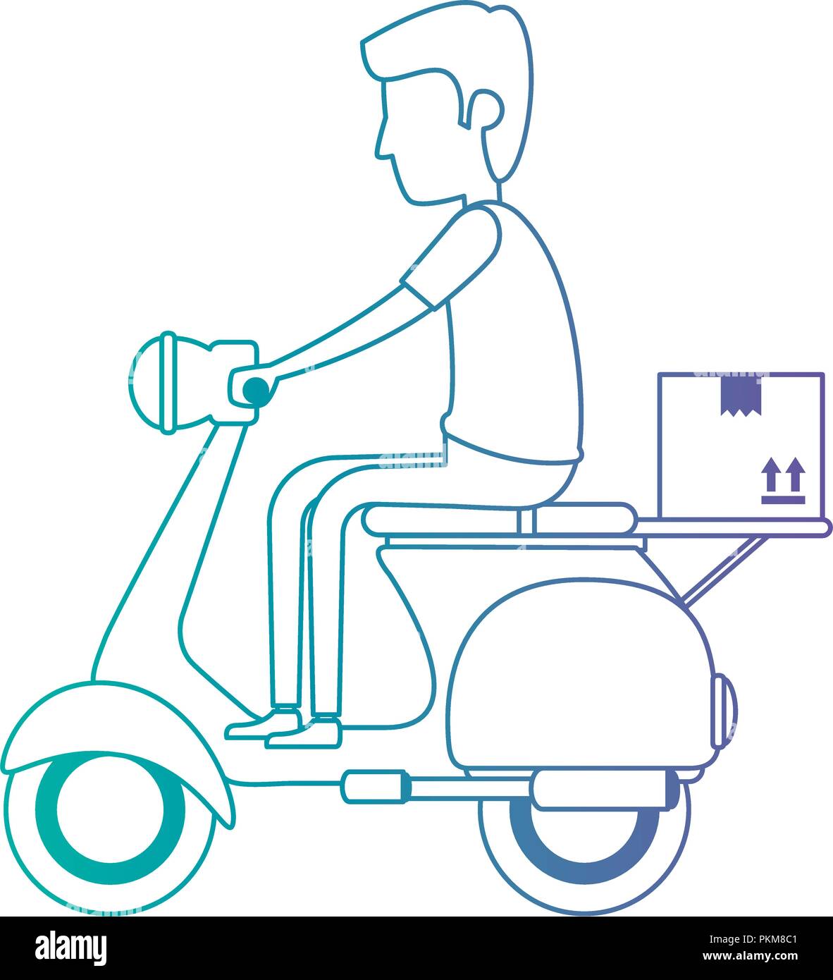 Motorcycle delivering Stock Vector Images - Alamy