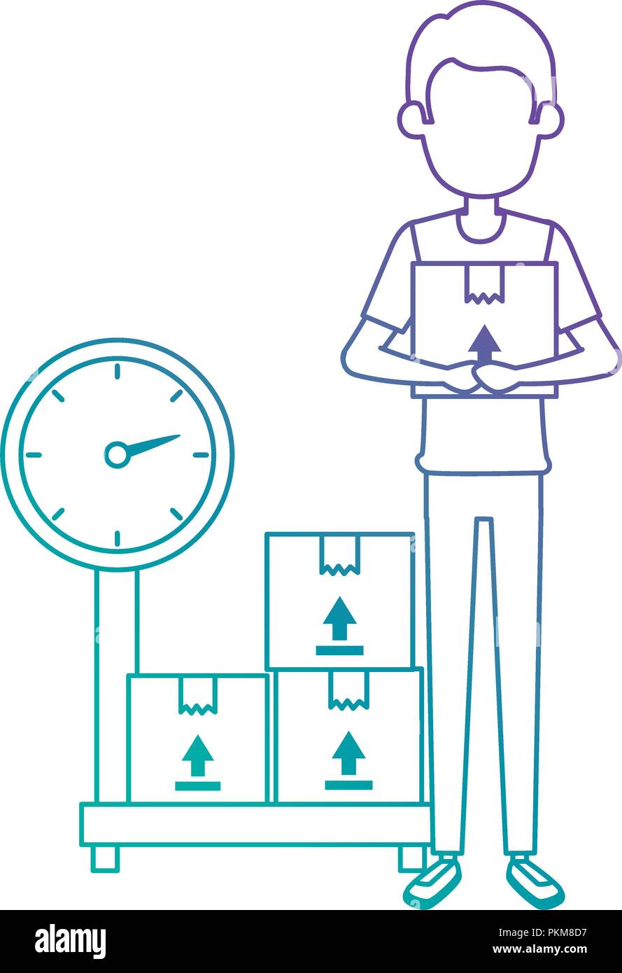 Delivery weight scale boxes hi-res stock photography and images - Alamy