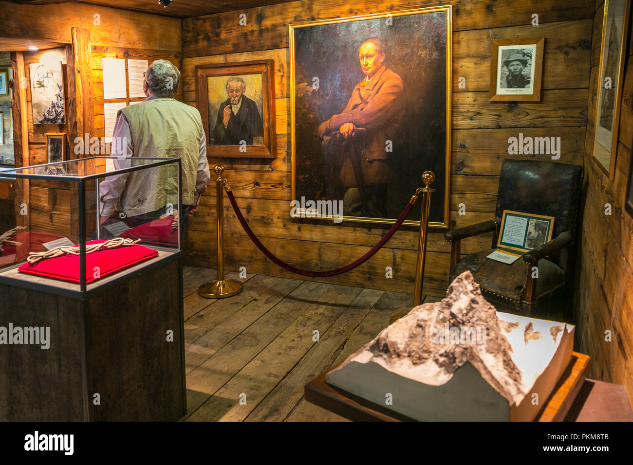 Matterhorm Museum. The broken rope from the first ascent on july 14 ...
