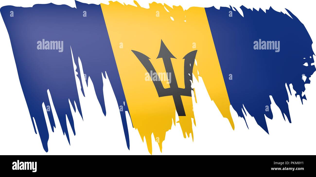 Barbados flag, vector illustration on a white background Stock Vector ...