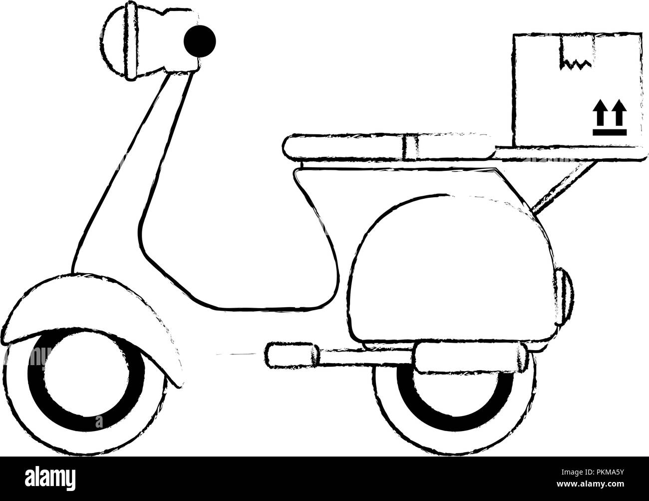 scooter motorcycle with box Stock Vector Image & Art - Alamy