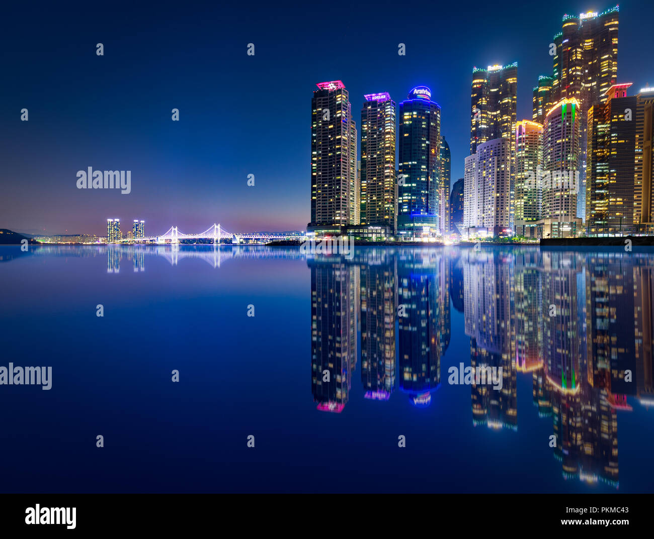 Busan, South Korea - Aug 8, 2018 : Skyscrapers of the Marine City in ...