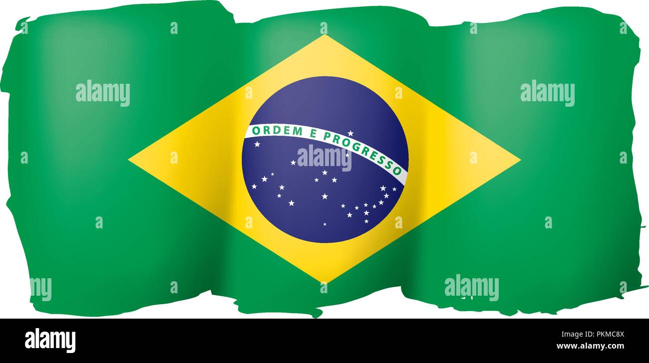 Brazil flag, vector illustration on a white background Stock Vector ...