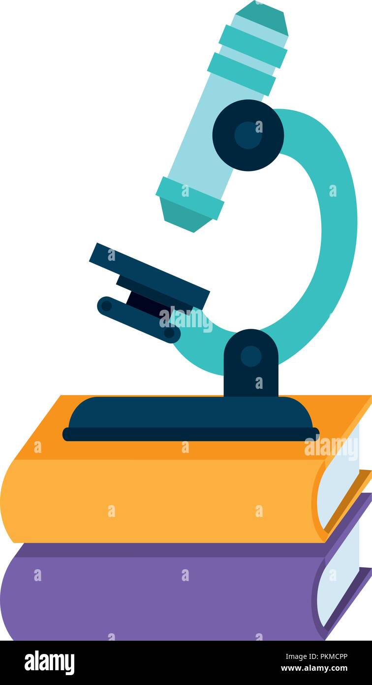 pile text books with microscope Stock Vector Image & Art - Alamy