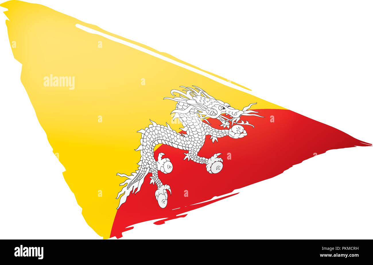 Bhutan flag, vector illustration on a white background Stock Vector ...