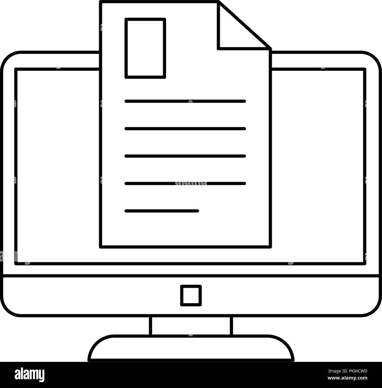 electronic document with computer Stock Vector Image & Art - Alamy