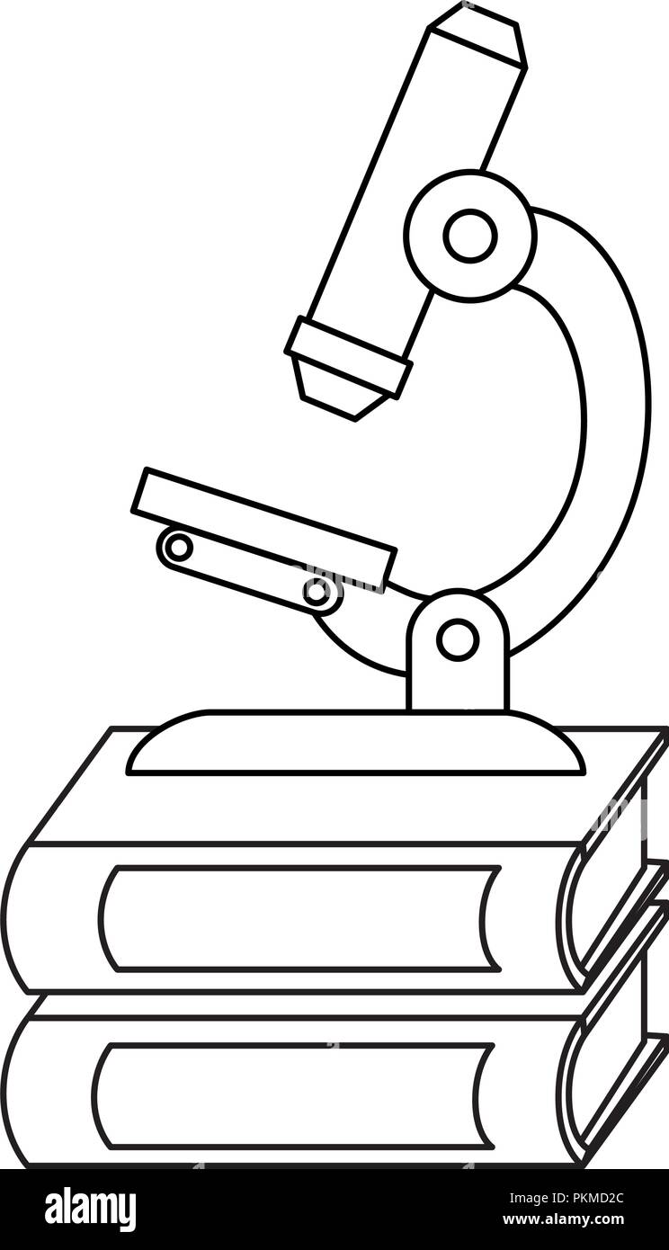 pile text books with microscope Stock Vector Image & Art - Alamy