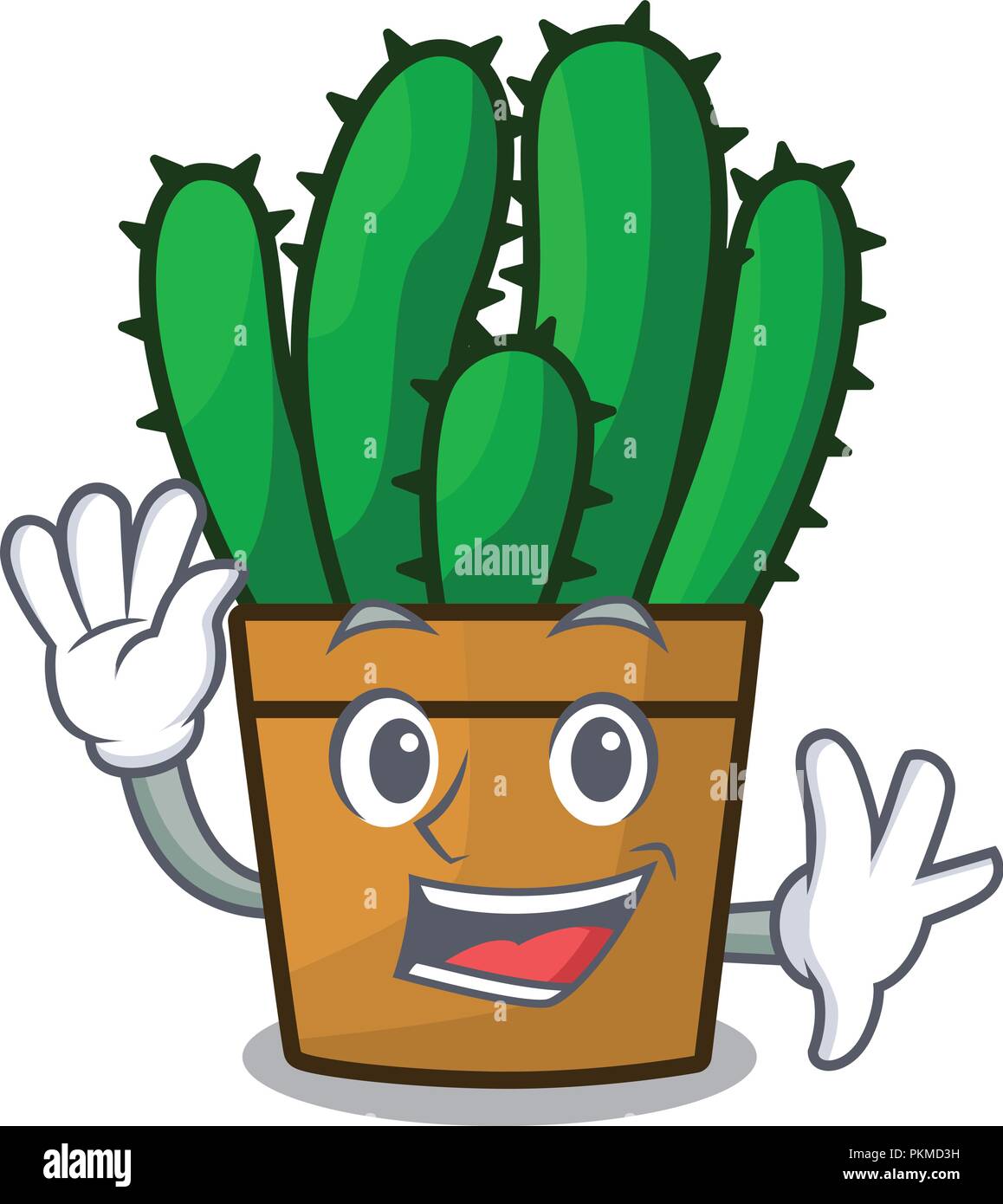Waving character spurge cactus home decor indoor Stock Vector Image ...