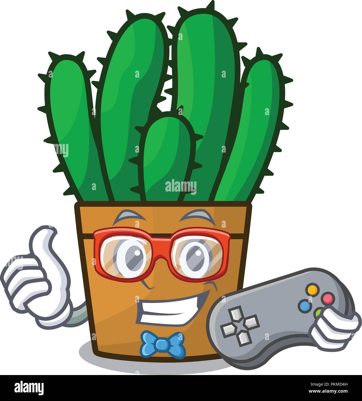 Gamer spurge cactus plant isolated on mascot Stock Vector Image & Art ...