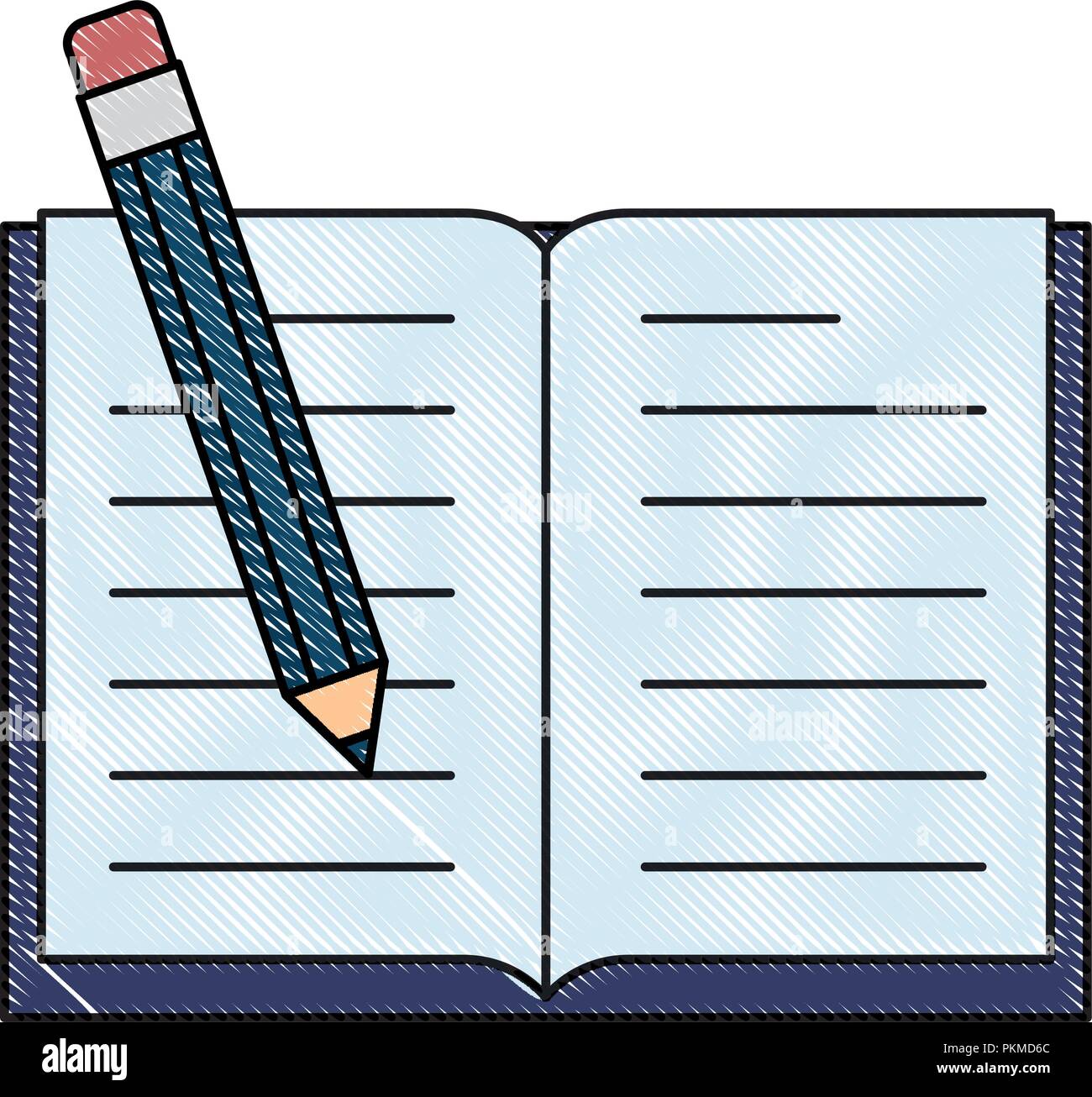 text book with pencil Stock Vector Image & Art - Alamy