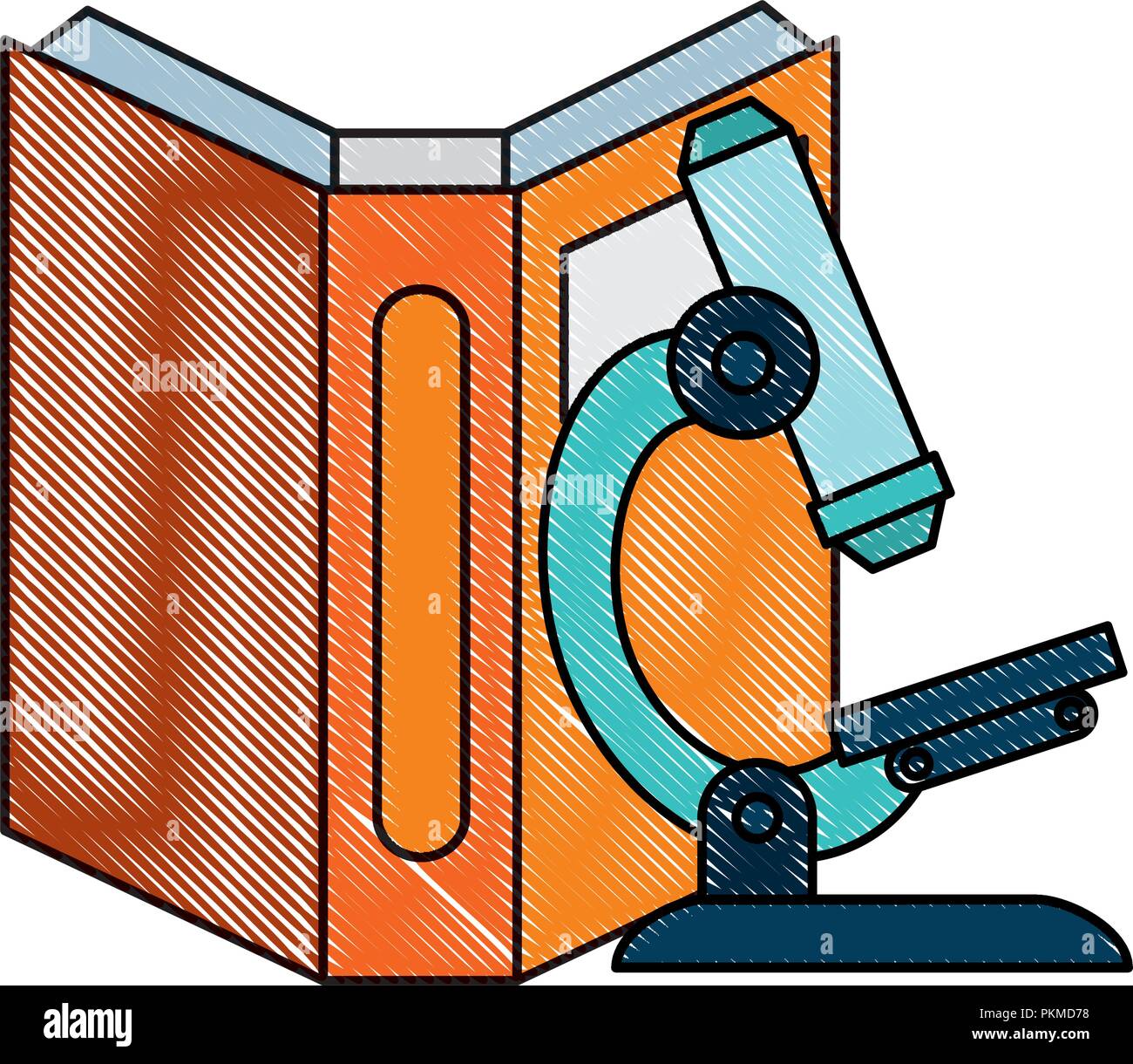text book with microscope Stock Vector Image & Art - Alamy