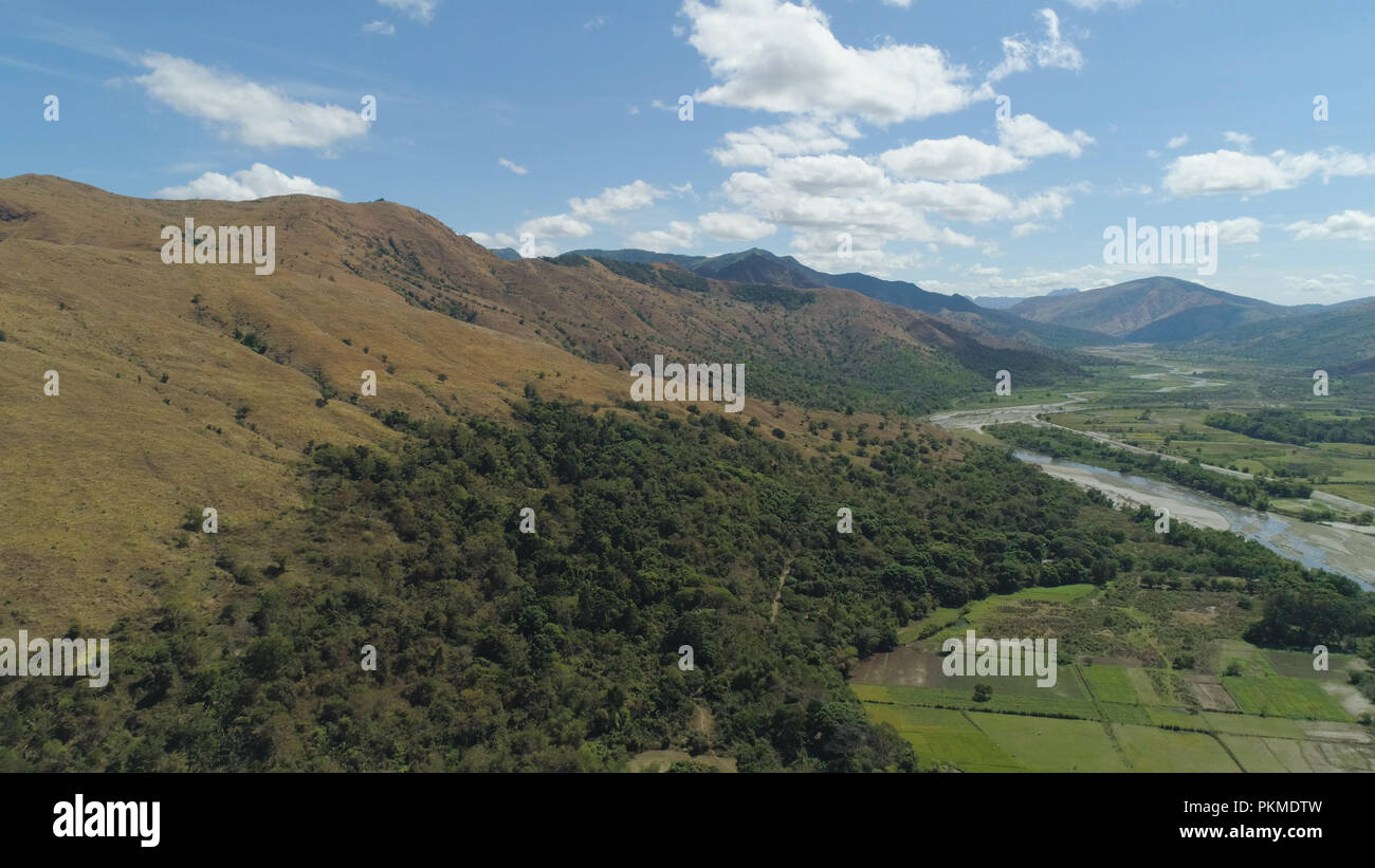Mountain province with valley on the island of Luzon, Philippines ...