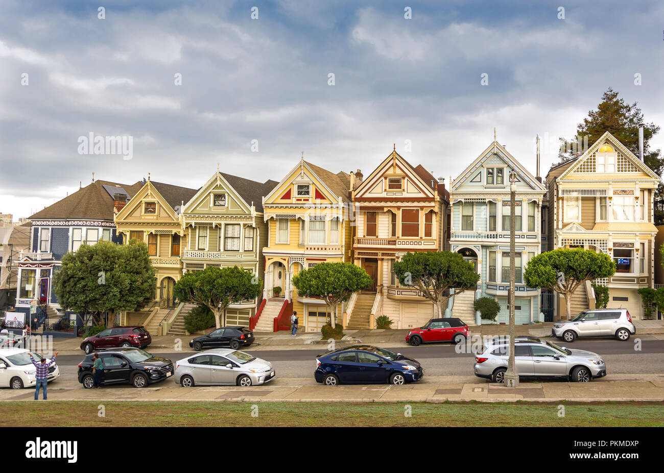 San Francisco, CA, USA, October 26th 2016: world famous Painted Ladies ...