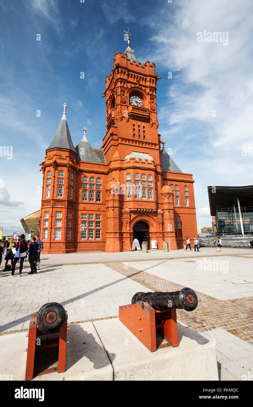 The old Bute Docks company building in Cardiff bay, Wales, UK Stock ...