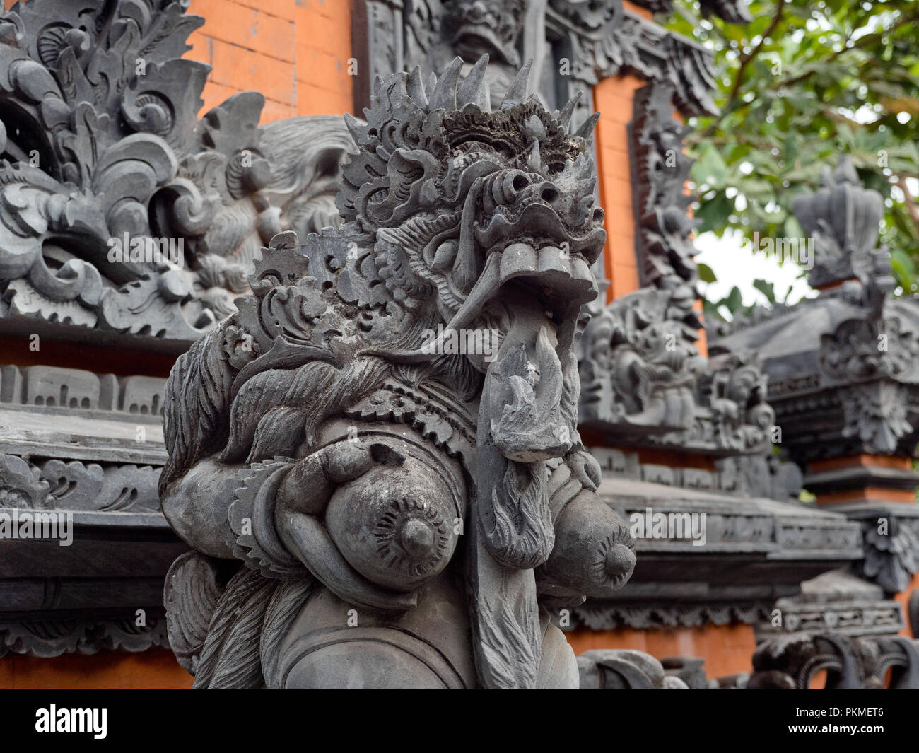 Hindu temple with statues of the gods on Bali island, Indonesia ...