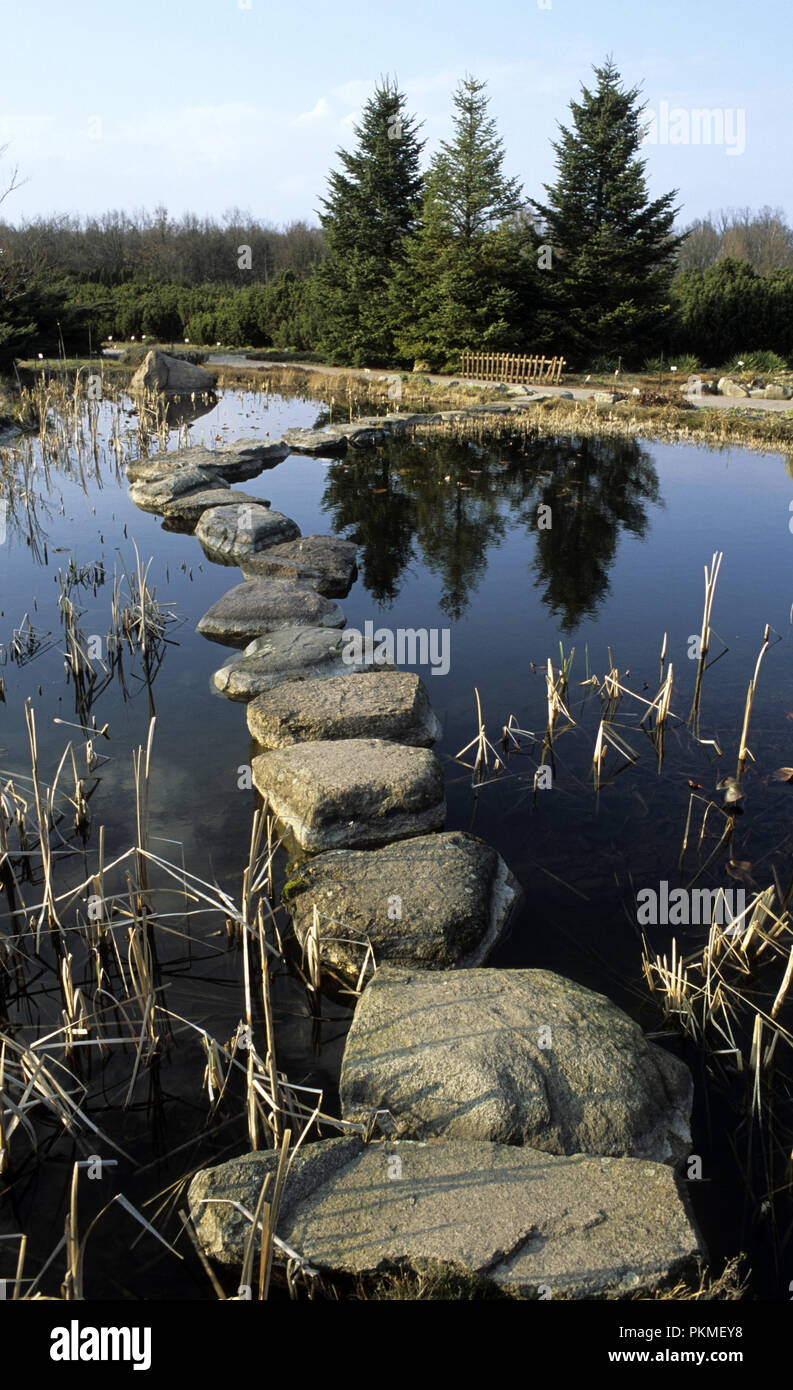 Stepping stones across a pond hi-res stock photography and images - Alamy