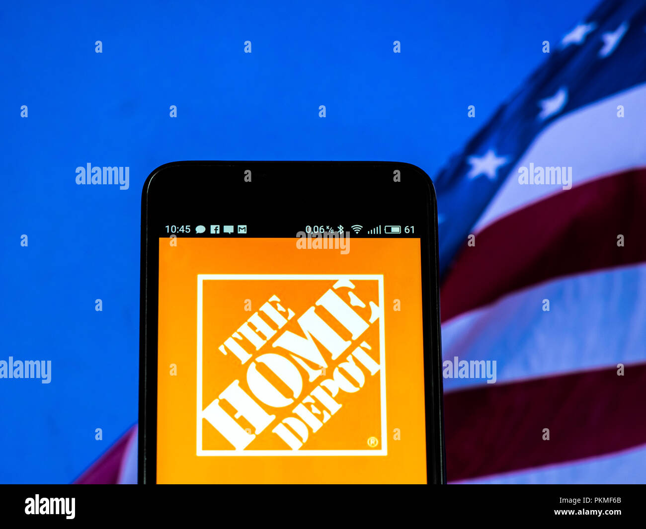 The Home Depot Inc. logo seen displayed on smart phone Stock Photo - Alamy