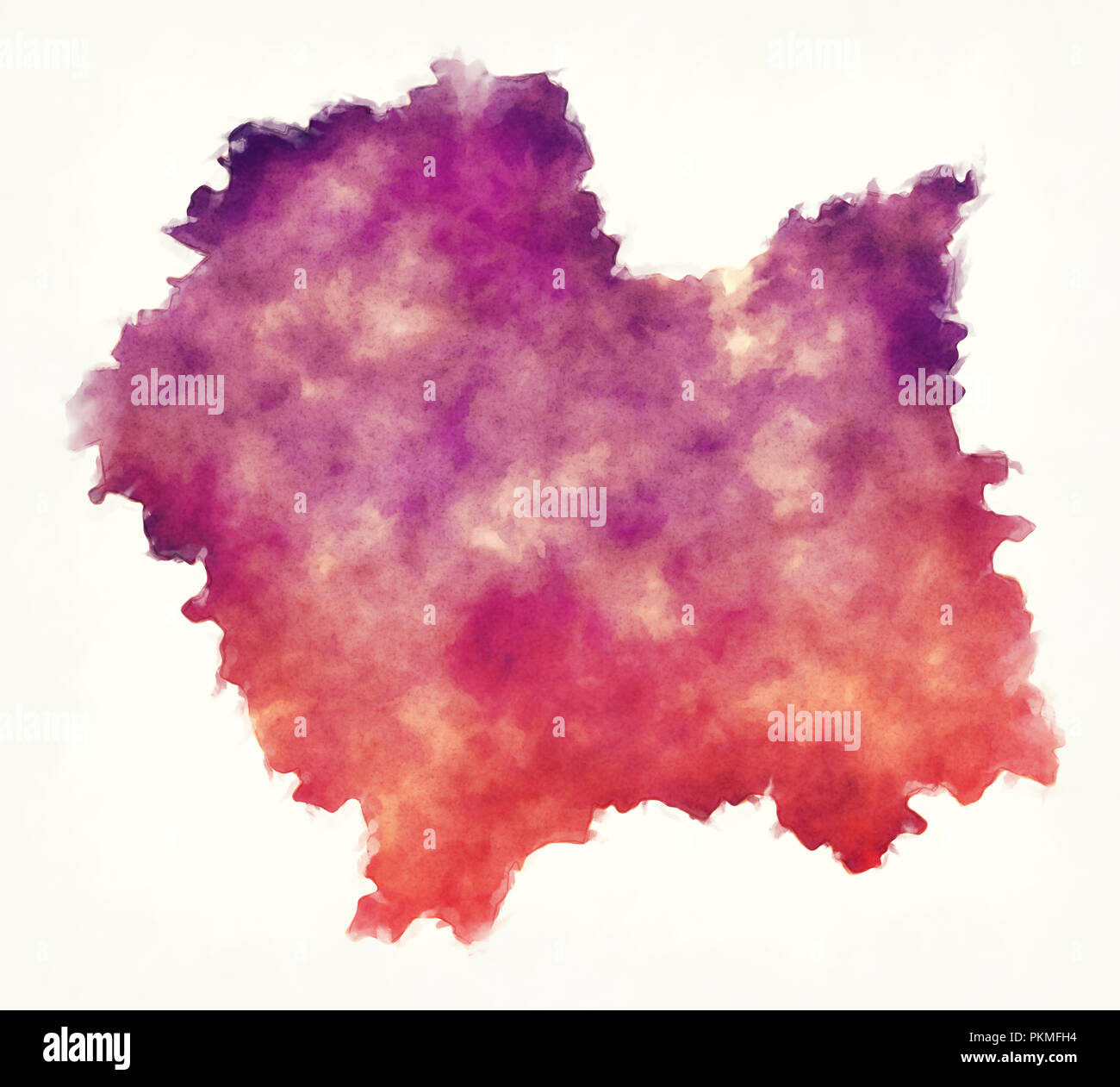 Lesser Poland voivodeship watercolor map of Poland in front of a white ...