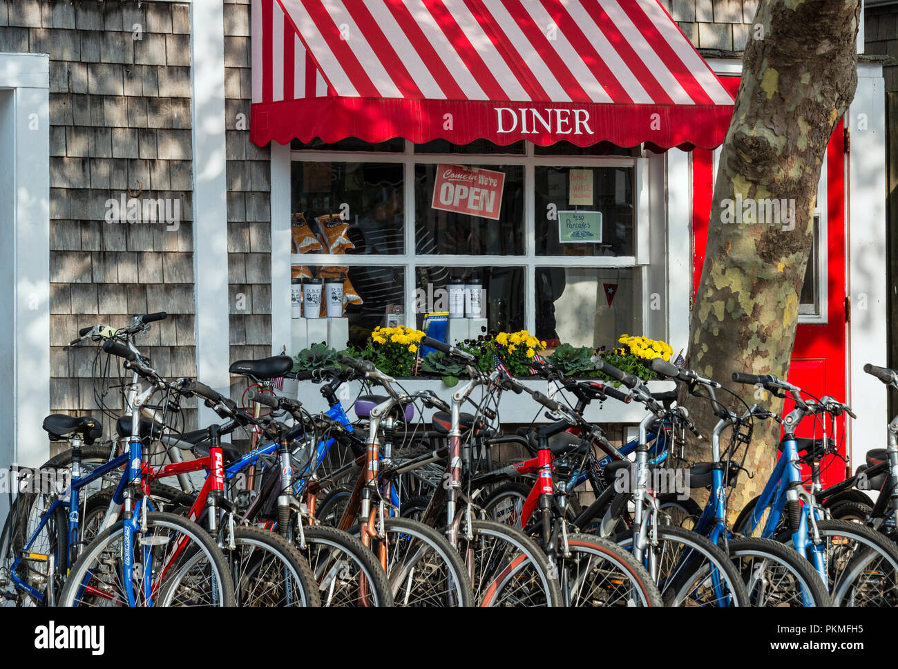 Charming diner with bicycles, Edgartown, Martha's Vineyard ...
