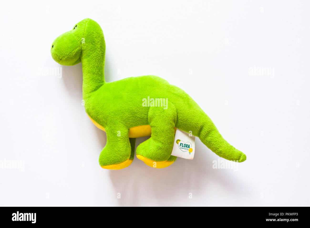 Flora dinosaur soft plush toy isolated on white background Stock Photo ...