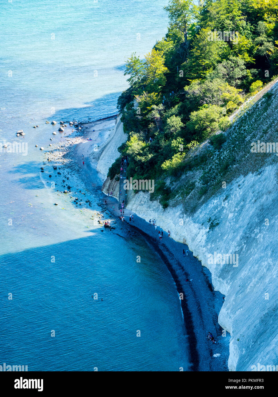 Tourists Walking, Møns Klint, Famous Chalk Cliffs, Island of Mons ...
