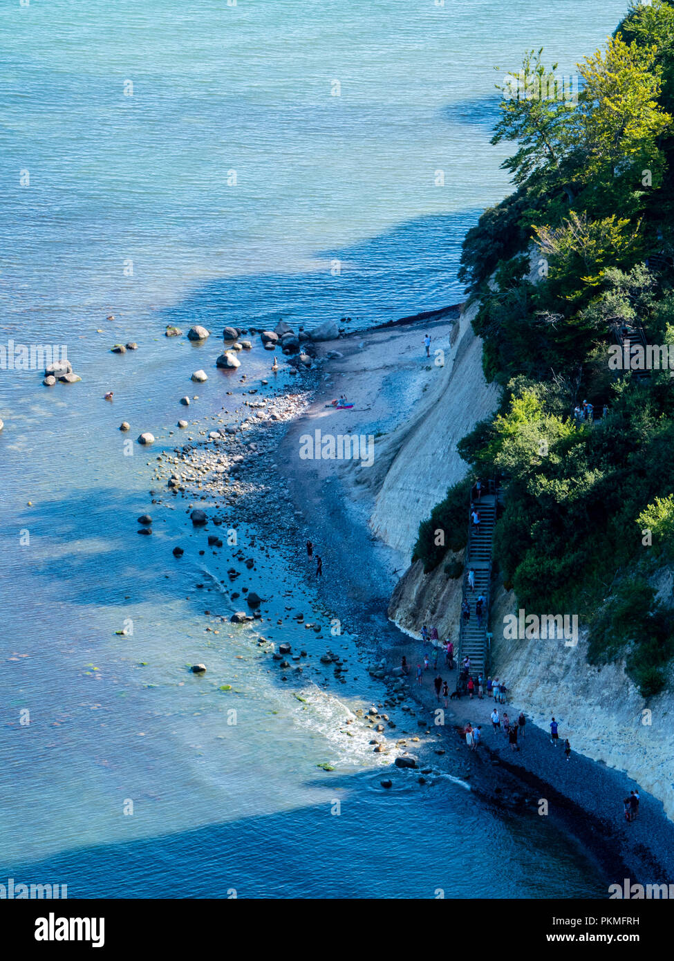 Tourists Walking, Møns Klint, Famous Chalk Cliffs, Island of Mons ...