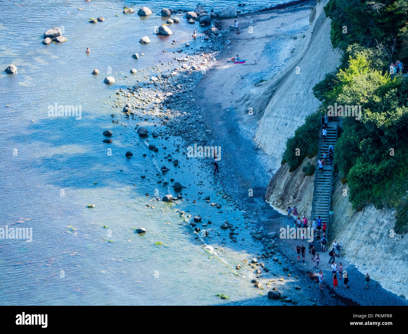 Tourists Walking, Møns Klint, Famous Chalk Cliffs, Island of Mons ...