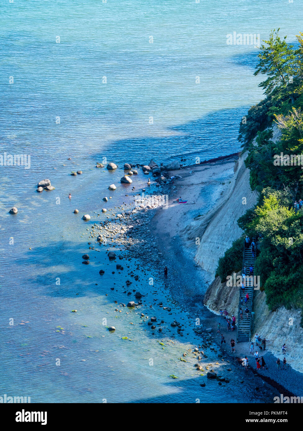 Tourists Walking, Møns Klint, Famous Chalk Cliffs, Island of Mons ...