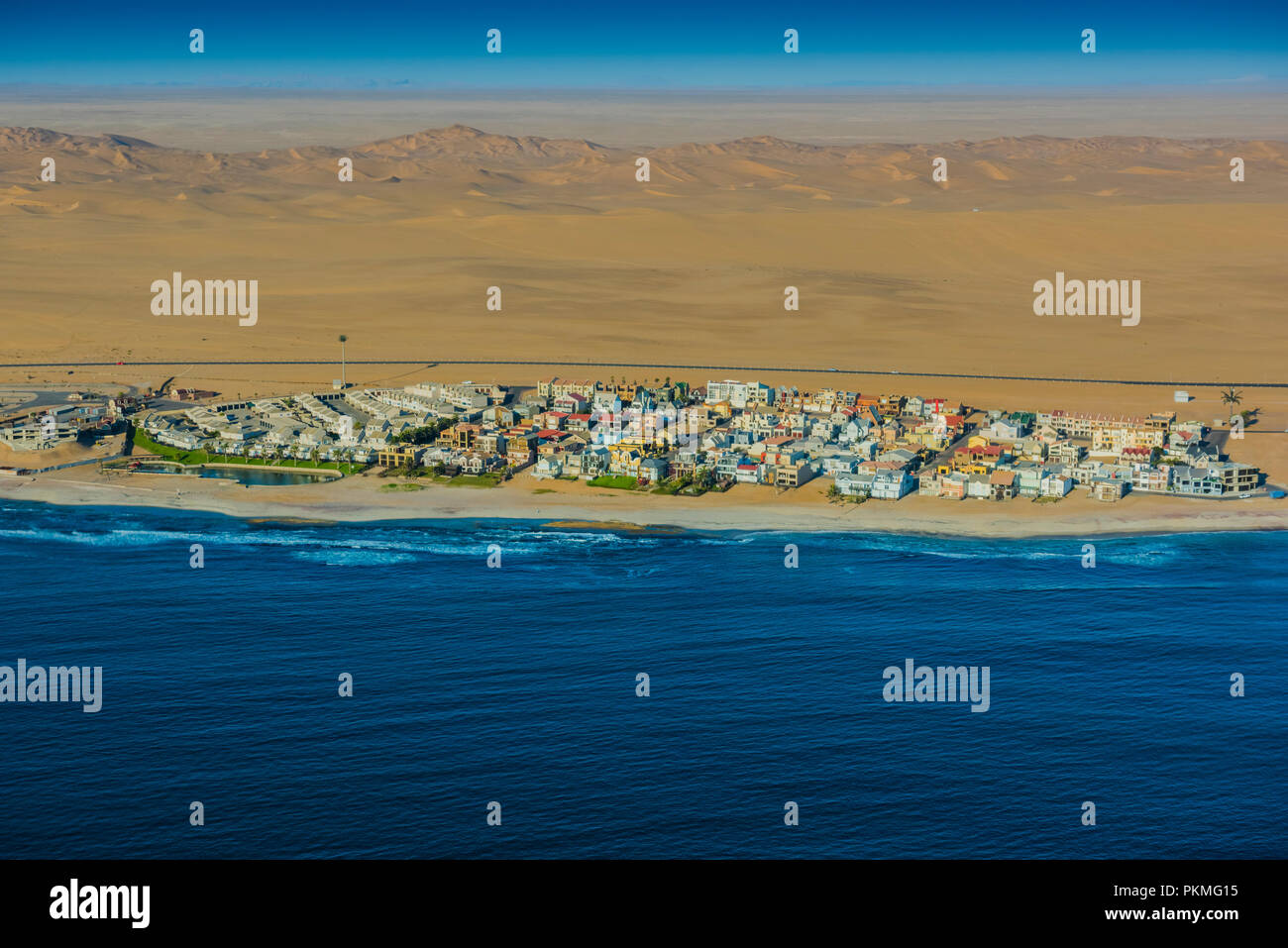 Aerial view, Long Beach Leisure Park, also Langstrand, district of ...