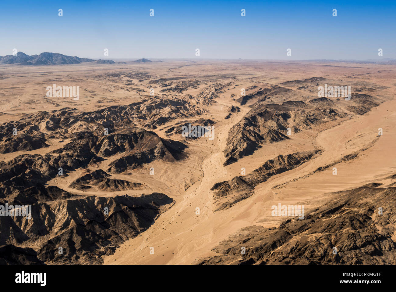 Aerial view, Swakop River in the Namib Desert, Erongo region, Namibia ...