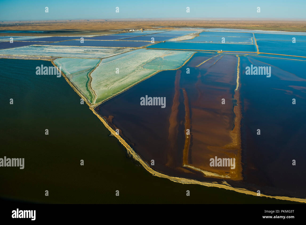 Aerial view, Salt mines at Walvis Bay, Erongo region, Namibia Stock ...
