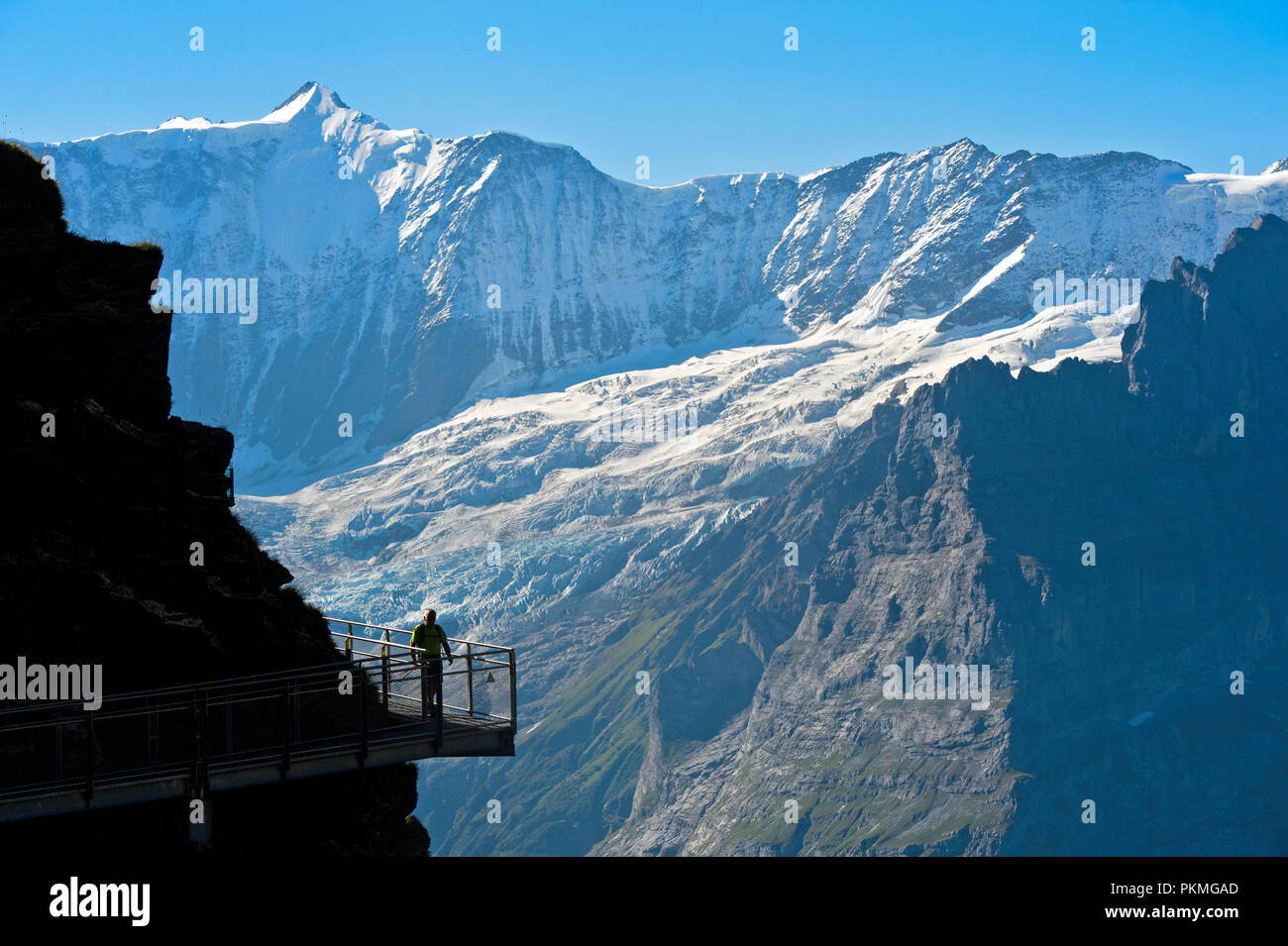 Tourist on the First Cliff Walk by Tissot in front of the Fiescherhorn ...