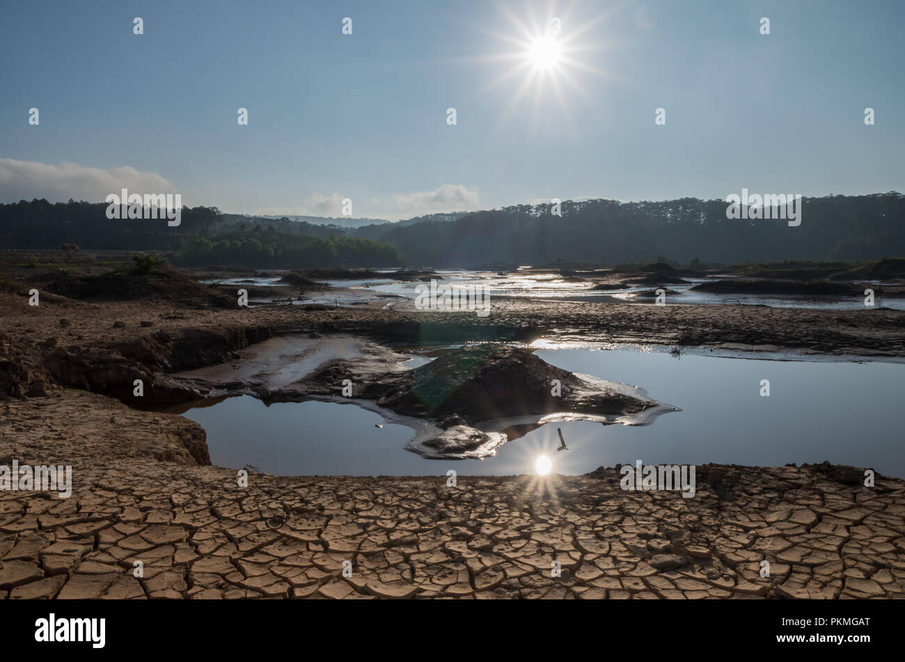 the impact of climate change, made dry land, water shortages Stock ...