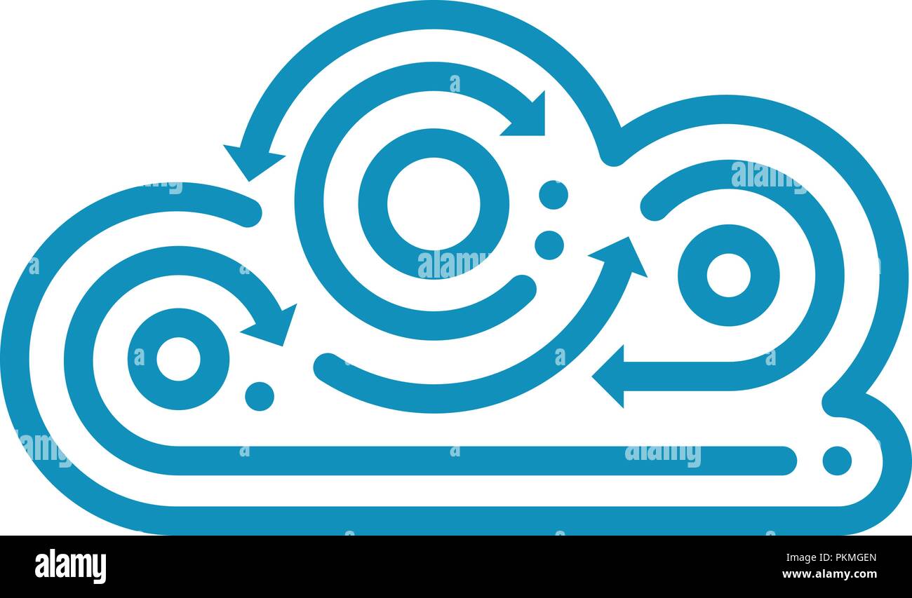 Cloud computing icon. Data and document processing vector symbol Stock ...