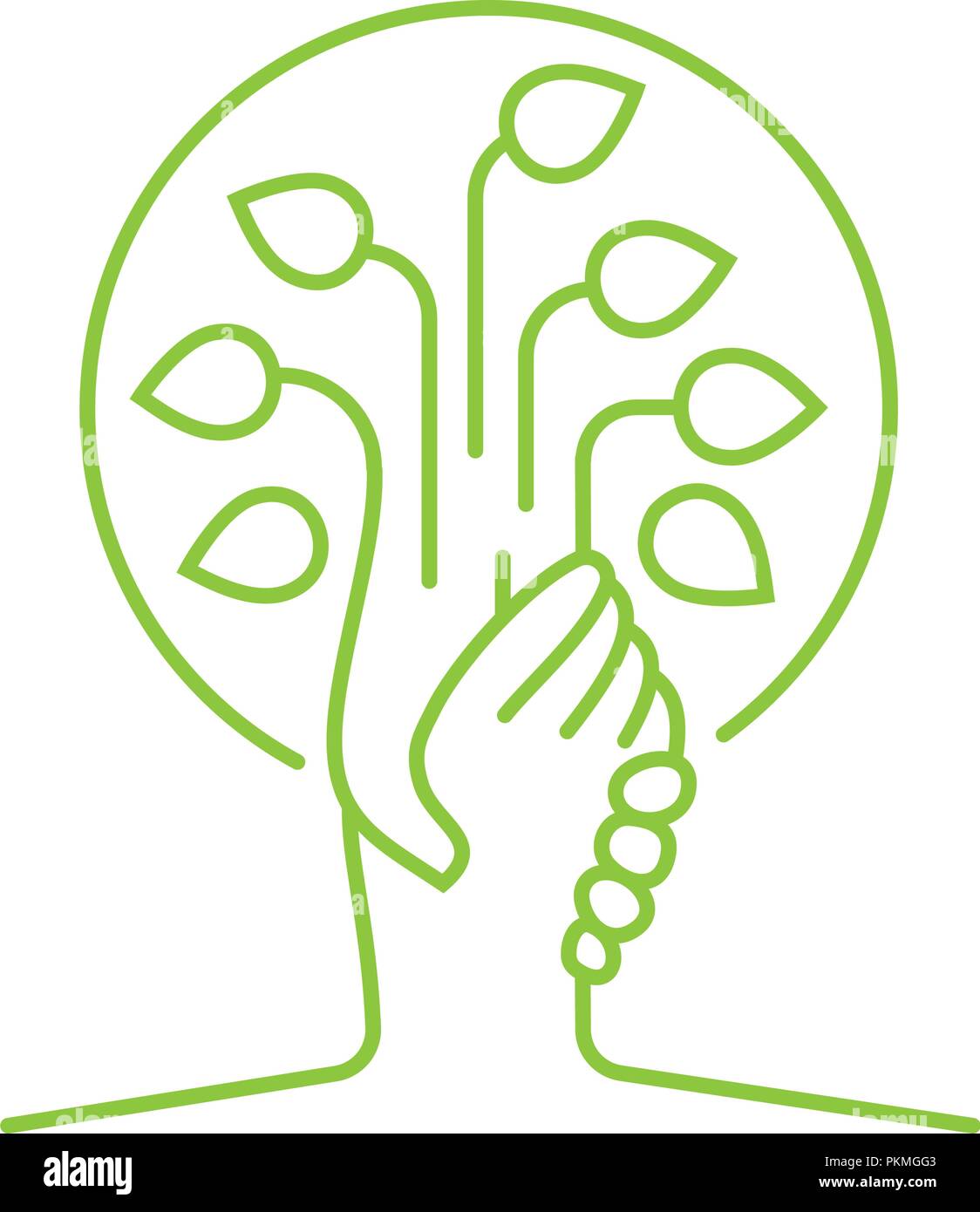 Earth and tree handshake, nature protection and environmental awareness ...