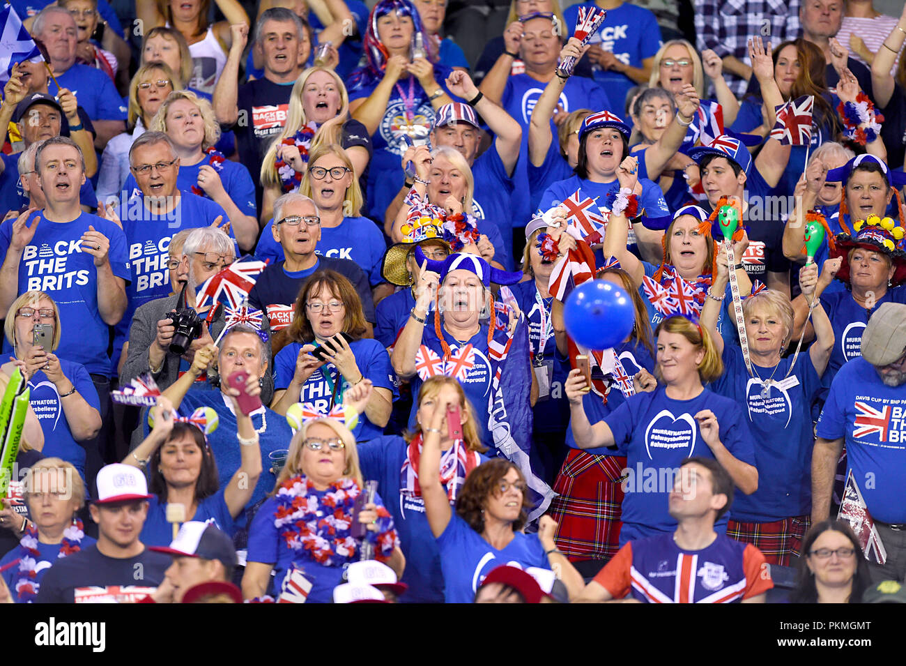 Great Britain fans before the Davis Cup match at Emirates Arena ...