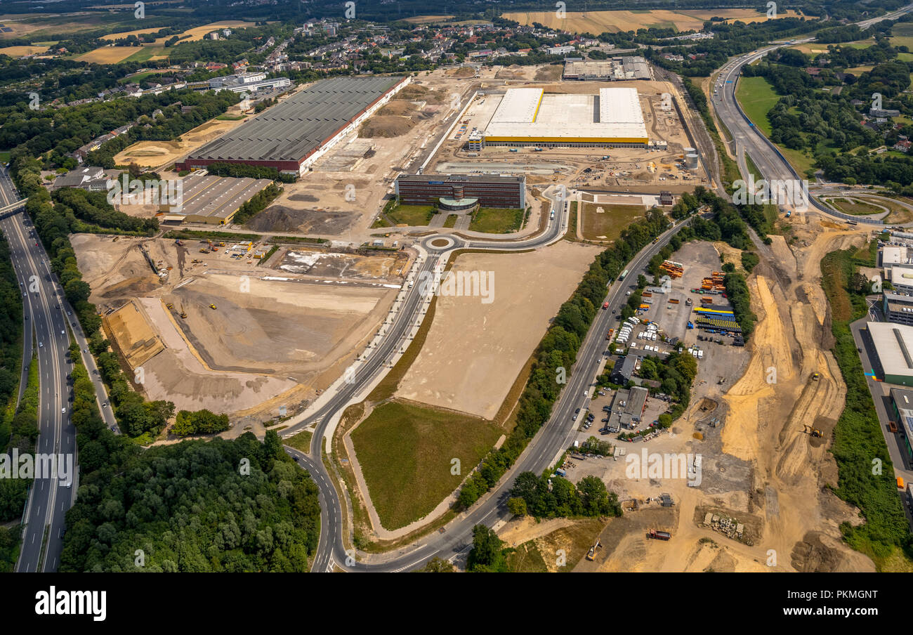 Aerial view, MARK 51 ° 7, formerly OPEL Plant I, DHL megapackage center ...